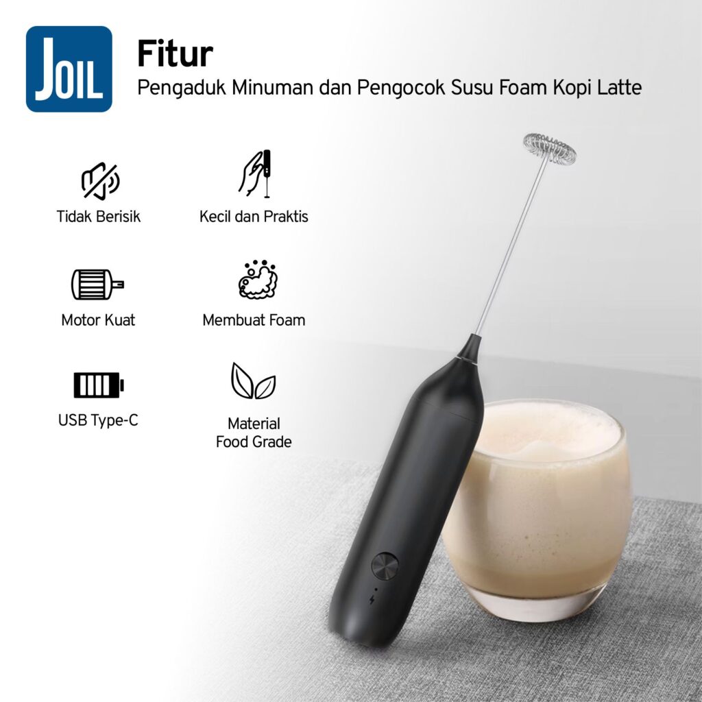 Joil Milk Frother Alat Pengaduk Foam Susu Kopi Latte Elektrik Portable ...