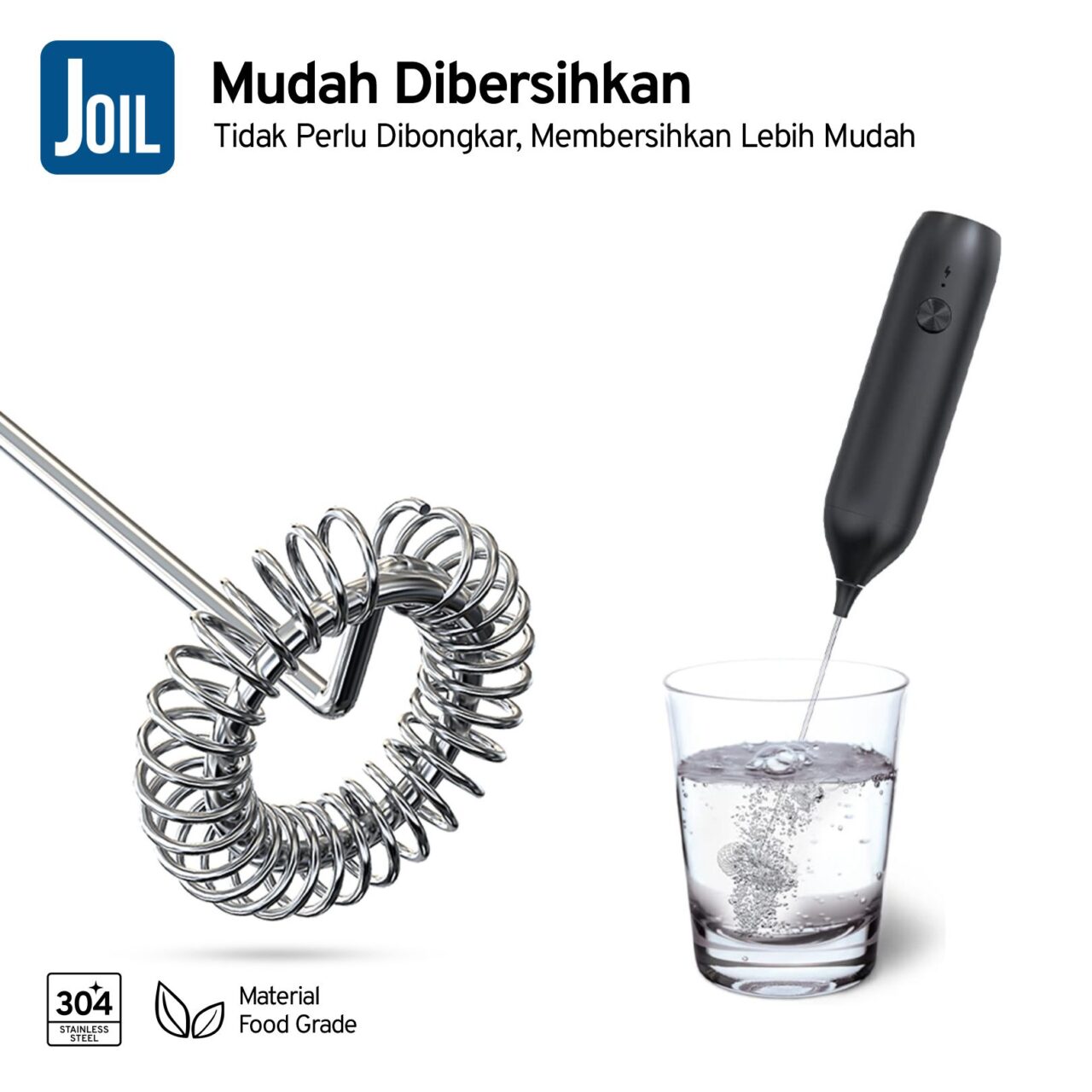 Joil Milk Frother Alat Pengaduk Foam Susu Kopi Latte Elektrik Portable ...